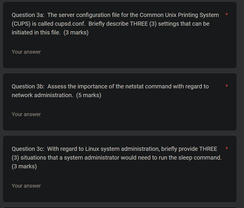Question 3a: The server configuration file for the | Chegg.com