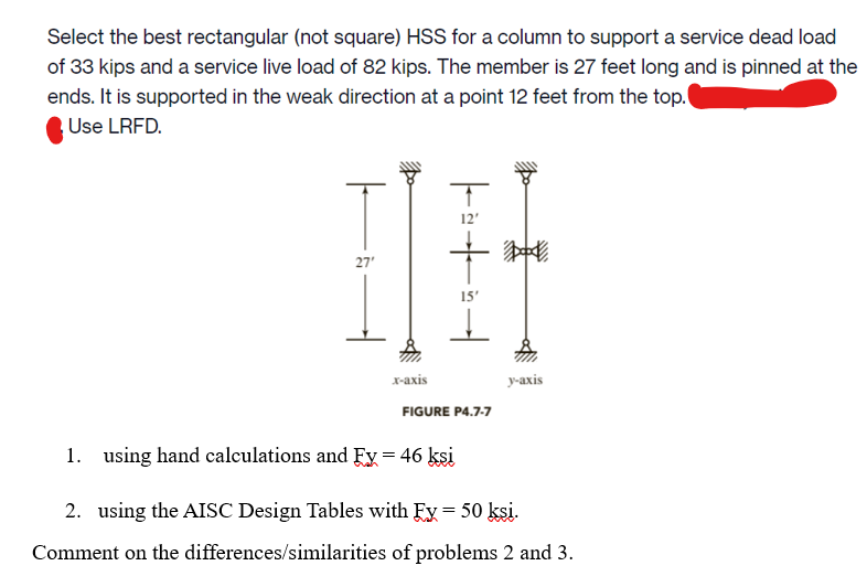 Solved Select the best rectangular (not square) HSS for a | Chegg.com