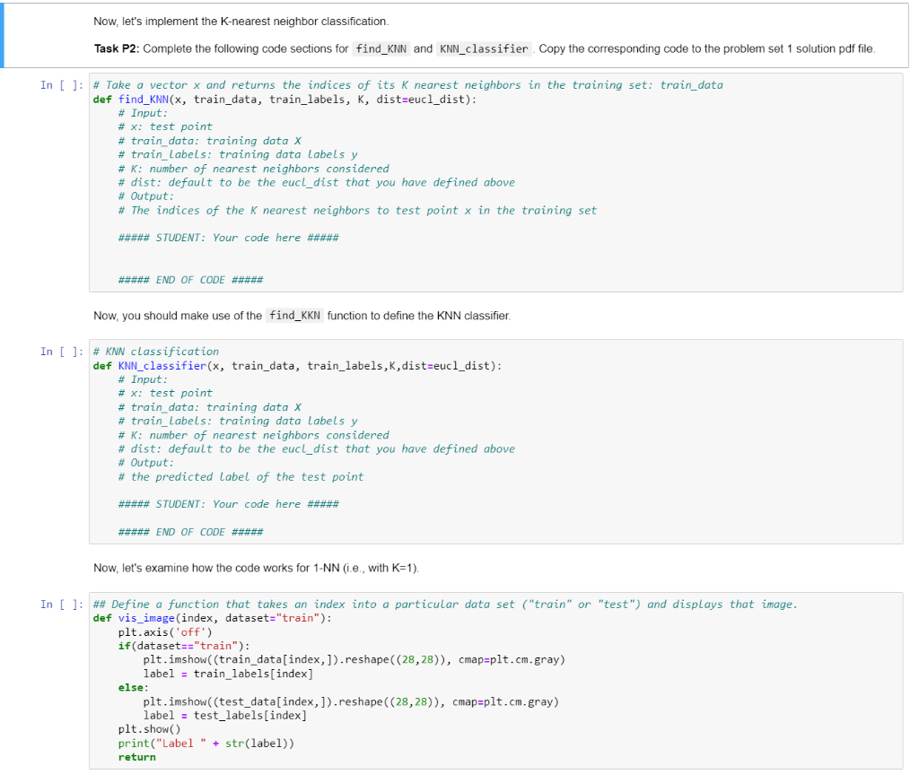 Solved Task P2: Complete the following code sections for | Chegg.com
