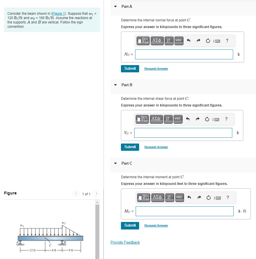 Solved Part AConsider the beam shown in (Figure 1). ﻿Suppose | Chegg.com