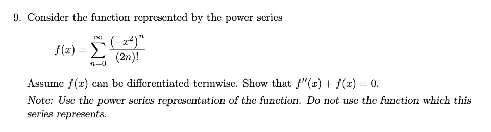 Solved 9. Consider the function represented by the power | Chegg.com