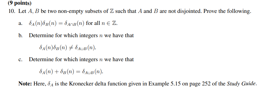 Solved by an EXPERT (9 ﻿points)Let A,B be ﻿two non-empty subsets of Z | Chegg.com