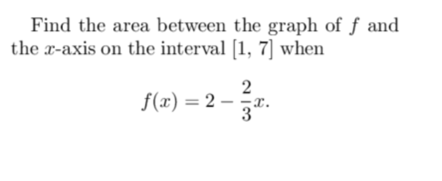 Solved Find the area between the graph of f ﻿andthe x-axis | Chegg.com