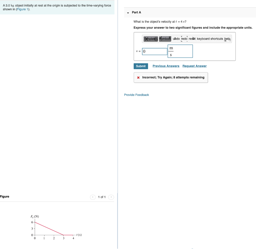 Solved A 30 Kg Object Initially At Rest At The Origin Is 