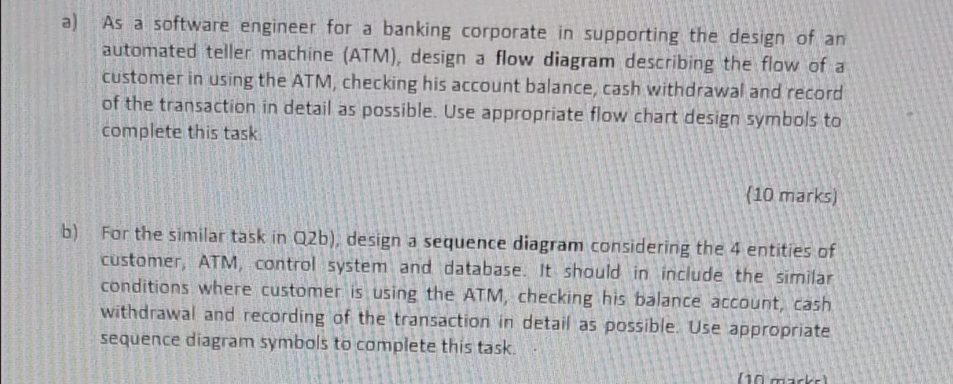 Solved As a software engineer for a banking corporate in | Chegg.com