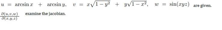 Solved V = XV1 - y2 + yv1 - 22, w sin(xyz) are given. u = | Chegg.com