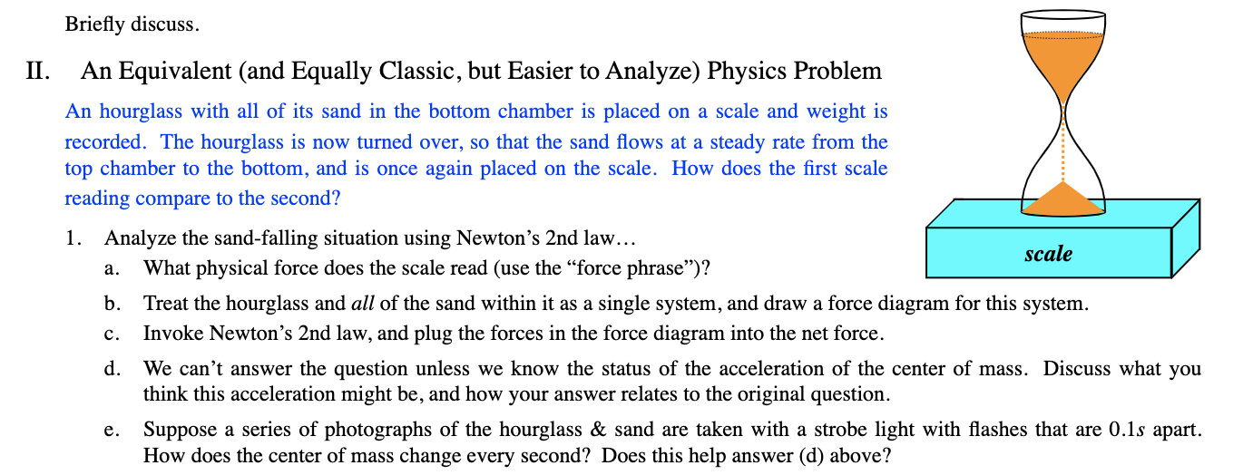 Solved 1.Analyze the sand-falling situation using Newton’s | Chegg.com