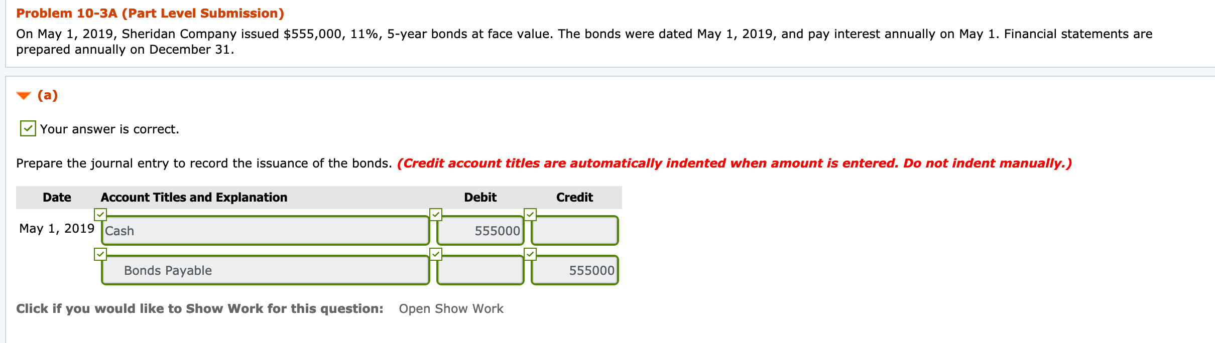 Solved Problem 10-3A (Part Level Submission) On May 1, 2019, | Chegg.com