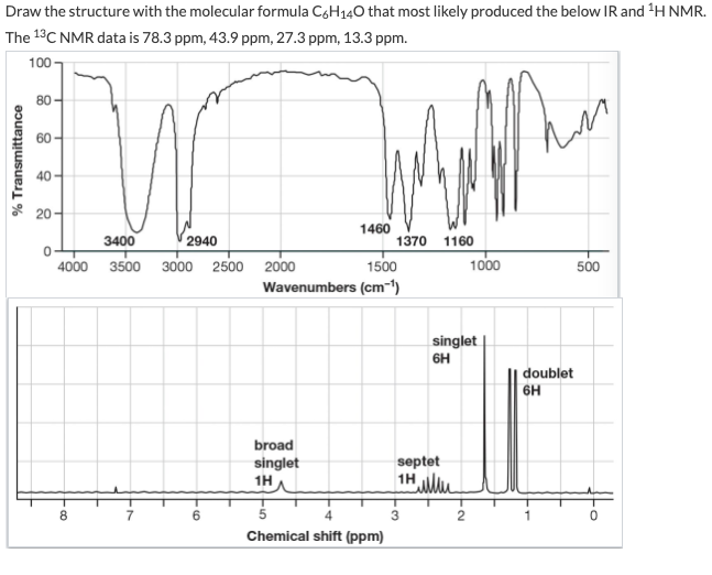 Solved Draw the structure with the molecular formula C6H140 | Chegg.com