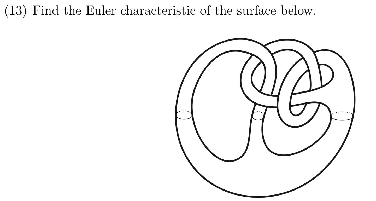 Solved (13) Find the Euler characteristic of the surface | Chegg.com