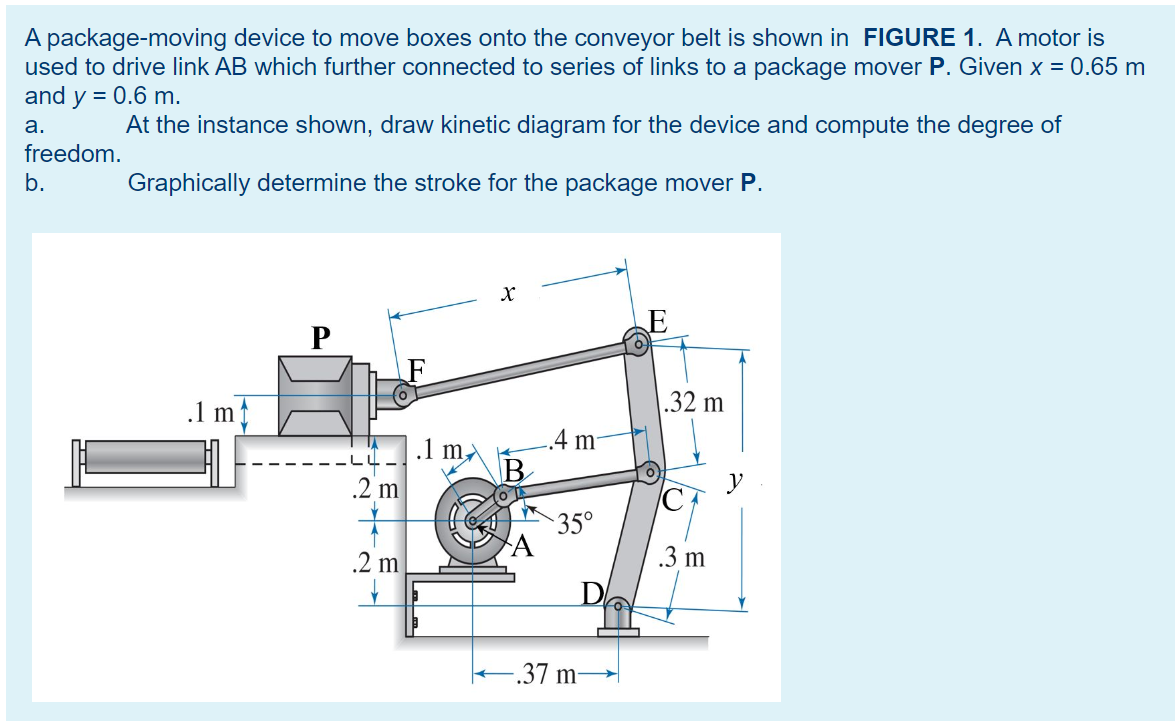 Solved A package-moving device to move boxes onto the | Chegg.com