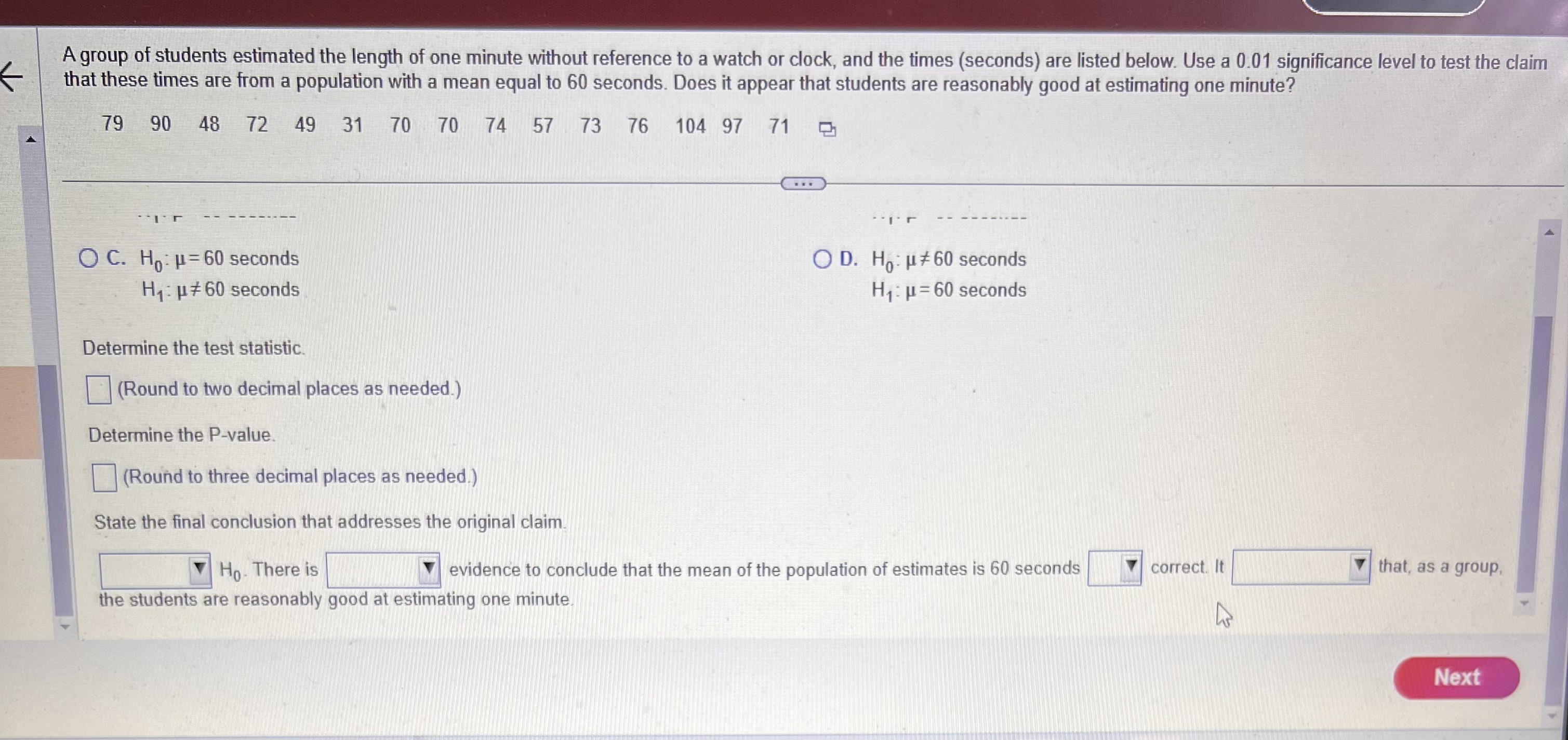 Solved A group of students estimated the length of one | Chegg.com