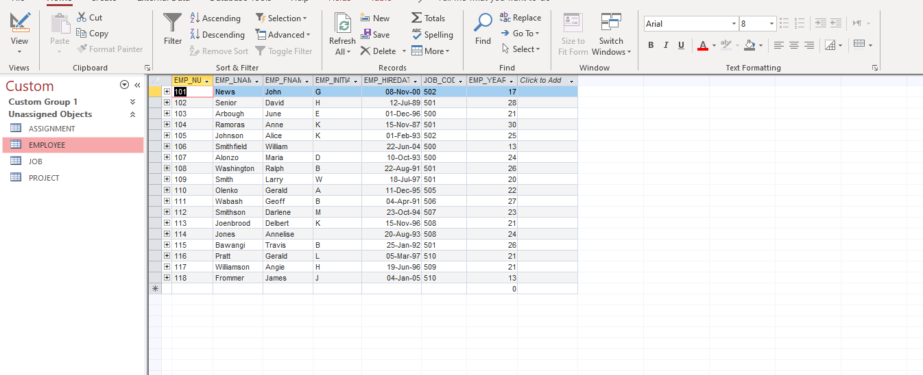 Solved ile Home Create External Data Database Tools Help | Chegg.com