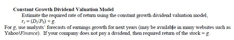 Solved Constant Growth Dividend Valuation Model Estimate the | Chegg.com