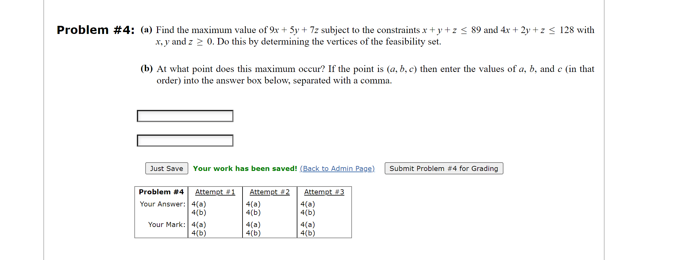 Solved Problem 4 A ﻿find The Maximum Value Of 9x 5y 7z