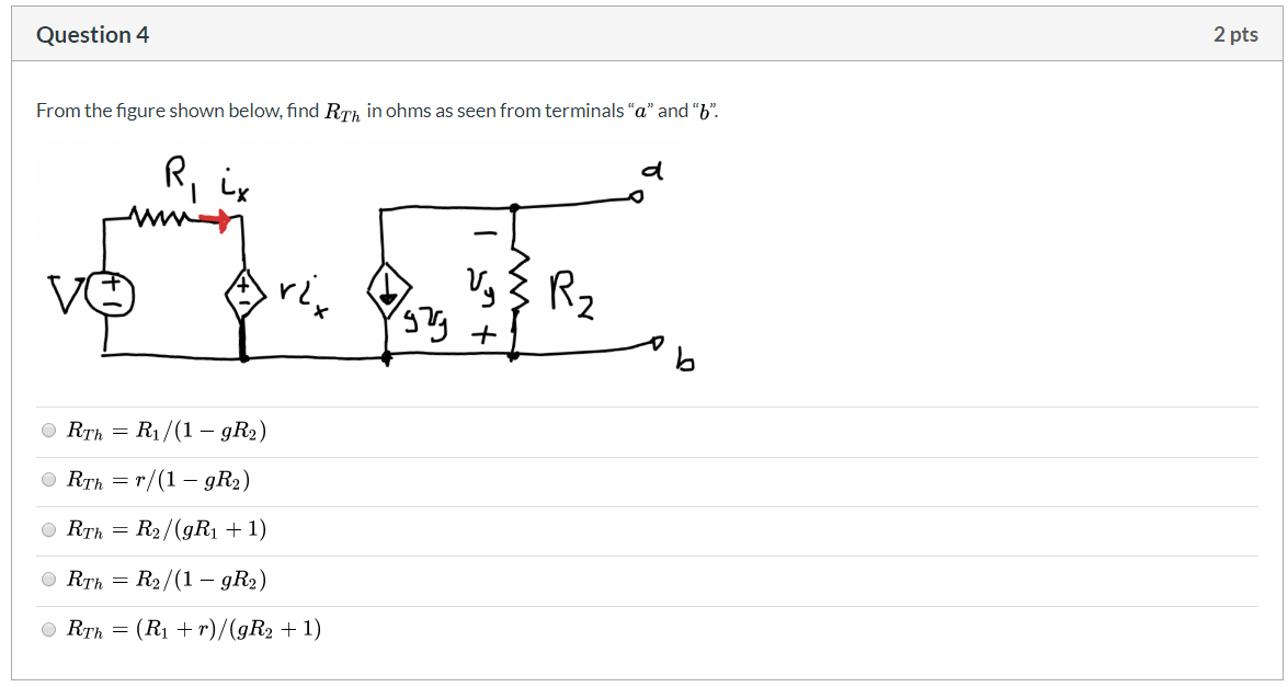 Solved From the figure shown below, find RTh in ohms as | Chegg.com