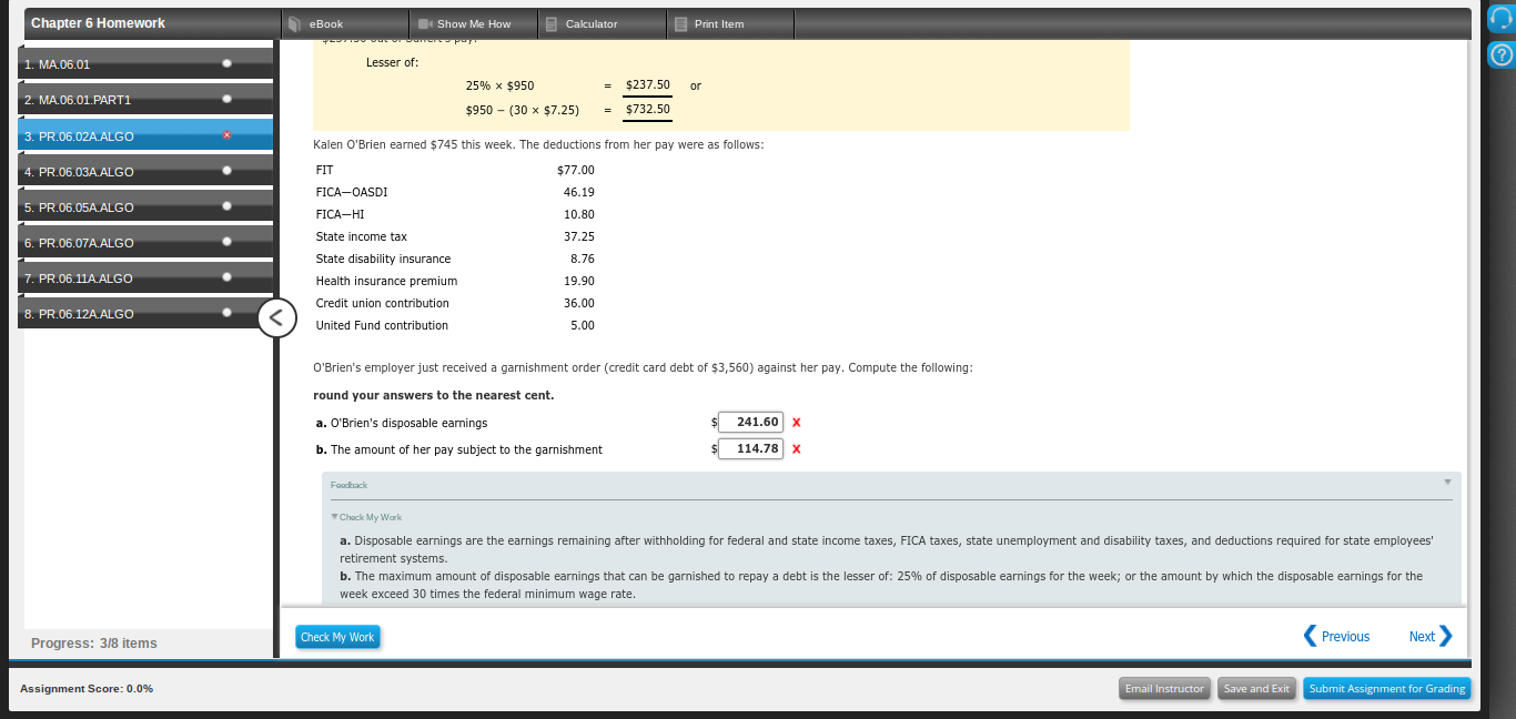 Solved Chapter 6 Homework Calculator E Print Item eBook Show | Chegg.com