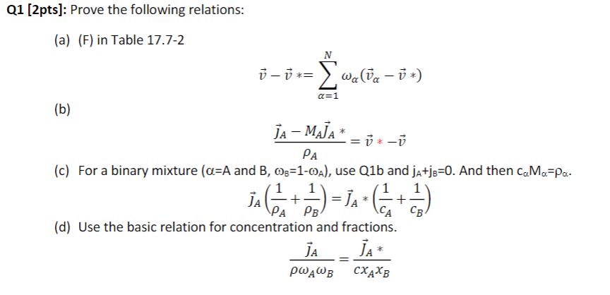 Solved Q1 [2pts]: Prove the following relations:\\n(a) (F) | Chegg.com