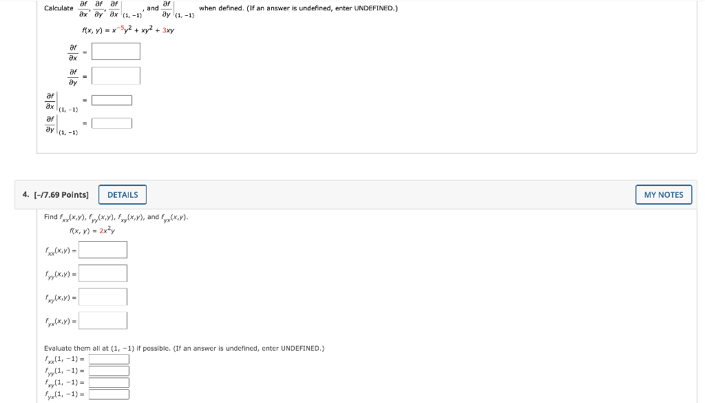 Solved Calculate when defined. (If an answer is undefined, | Chegg.com