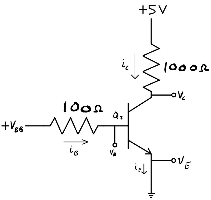 Solved 1) Assume the threshold voltage for Vbe to turn on | Chegg.com