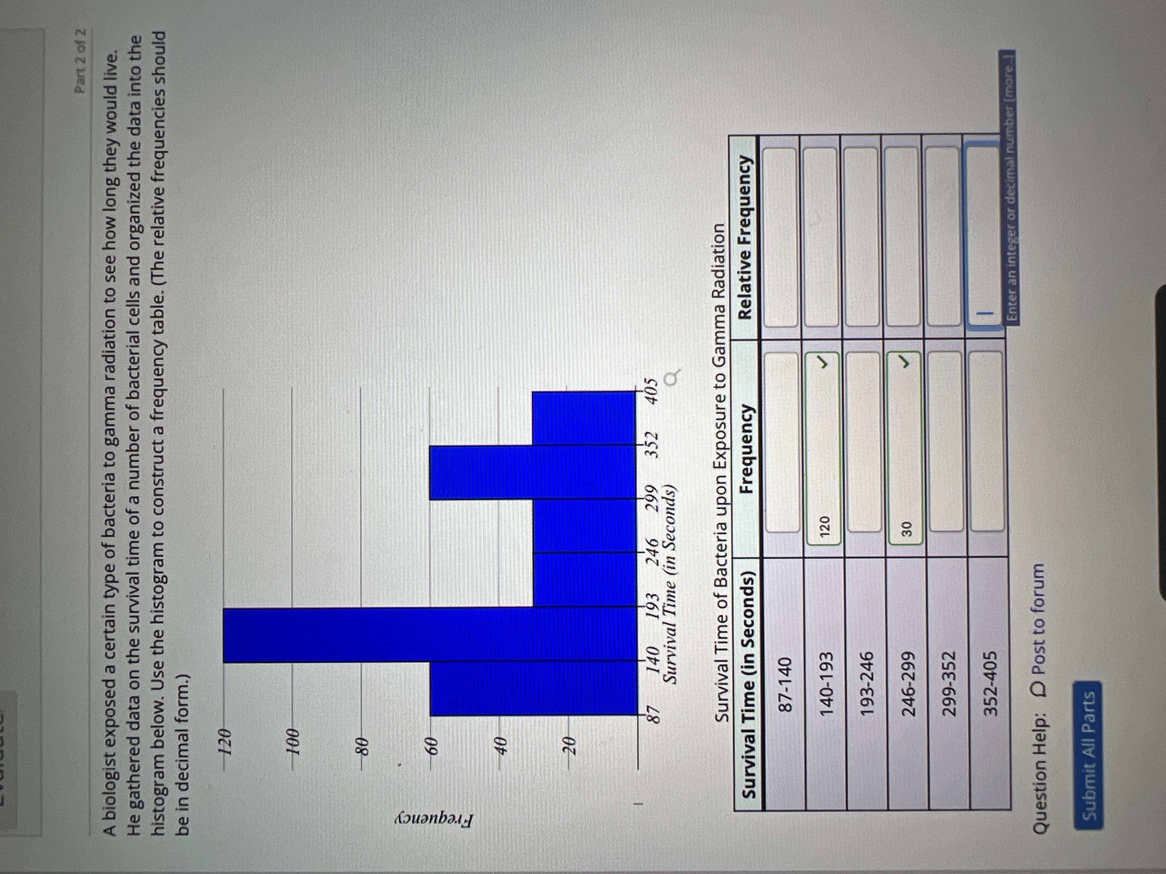 Solved A biologist exposed a certain type of bacteria to | Chegg.com
