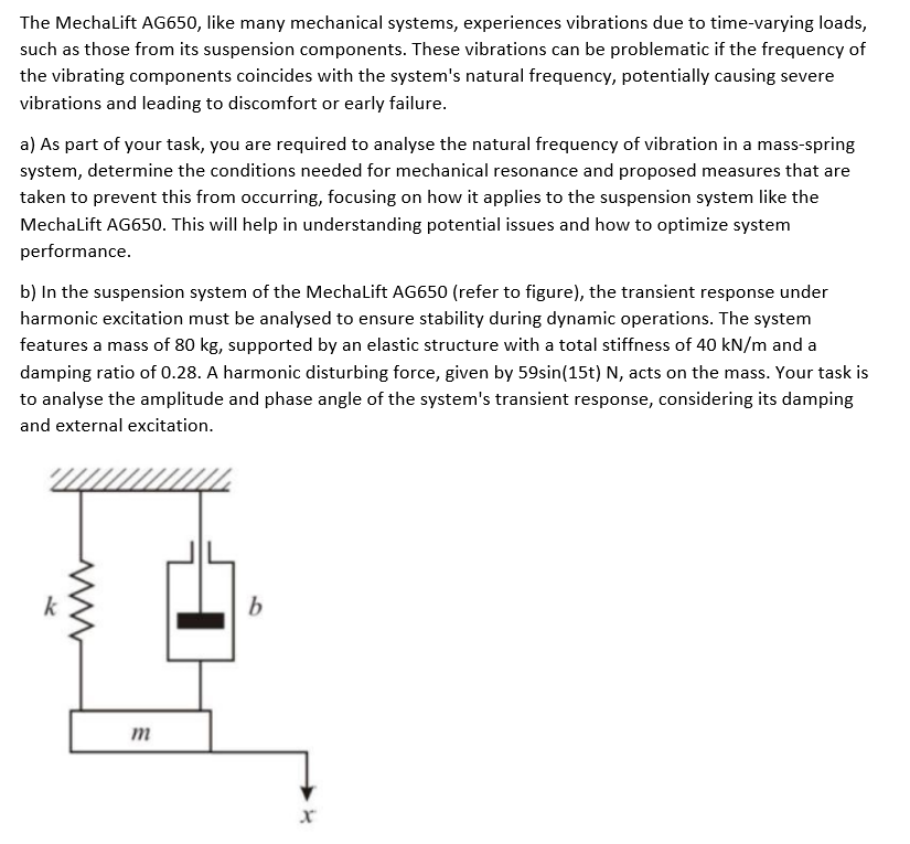 Solved The MechaLift AG650, ﻿like many mechanical systems, | Chegg.com