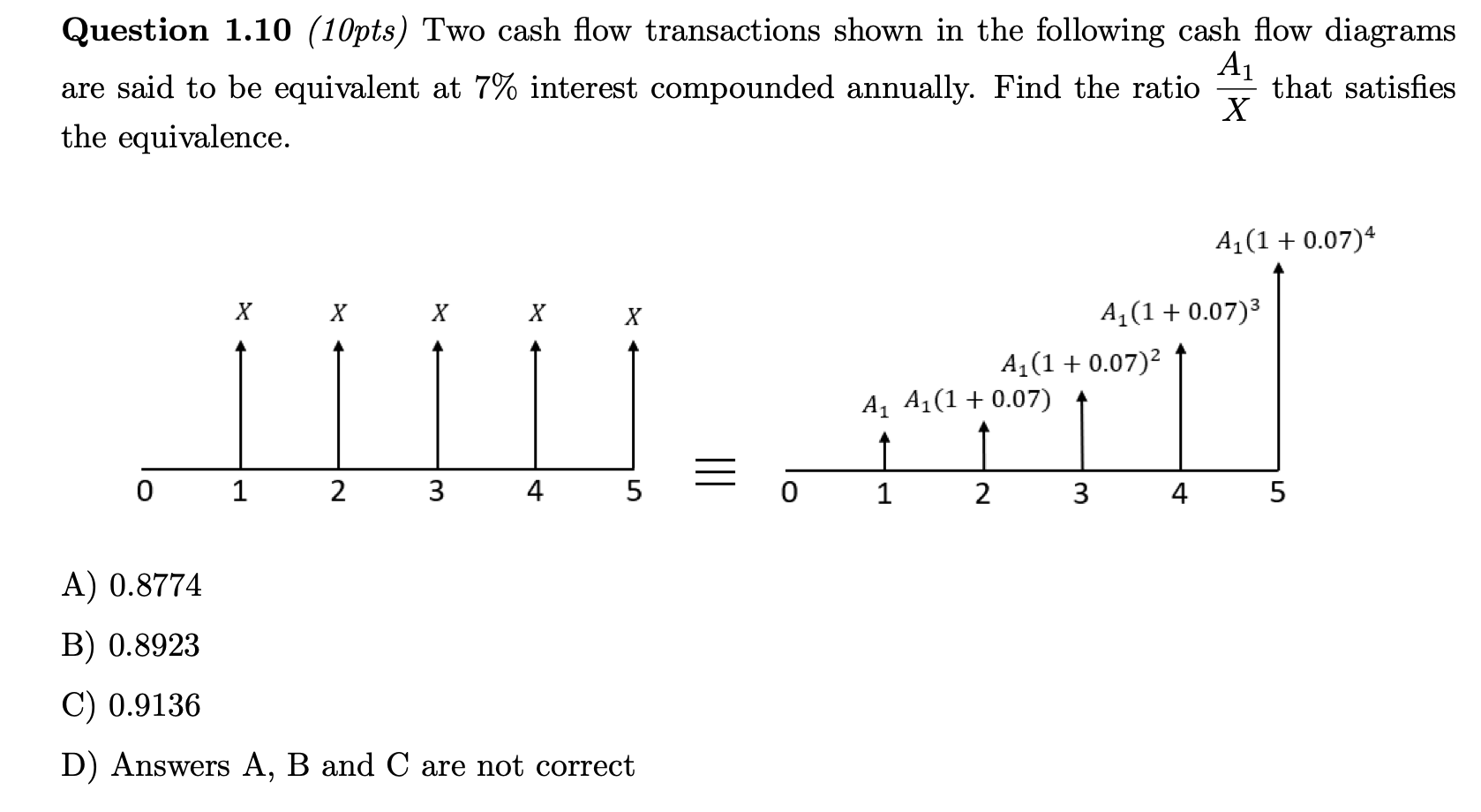 Solved Question 1.10 (10pts) Two cash flow transactions | Chegg.com
