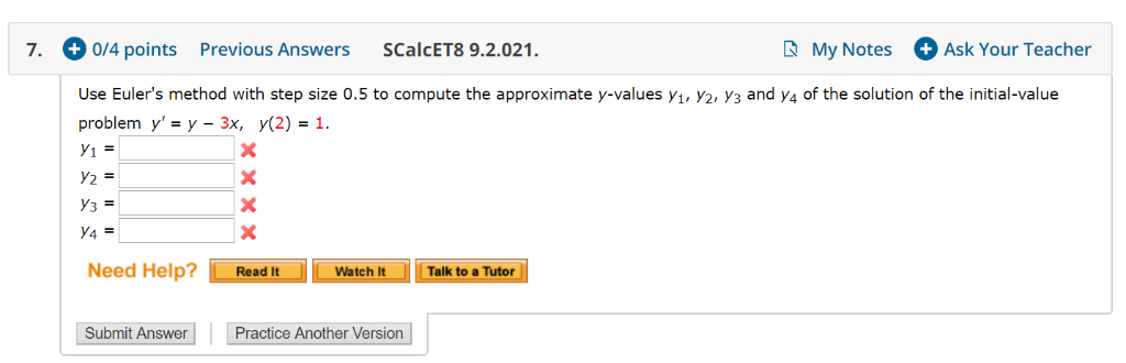Solved Use Euler S Method With Step Size 0 5 To Compute
