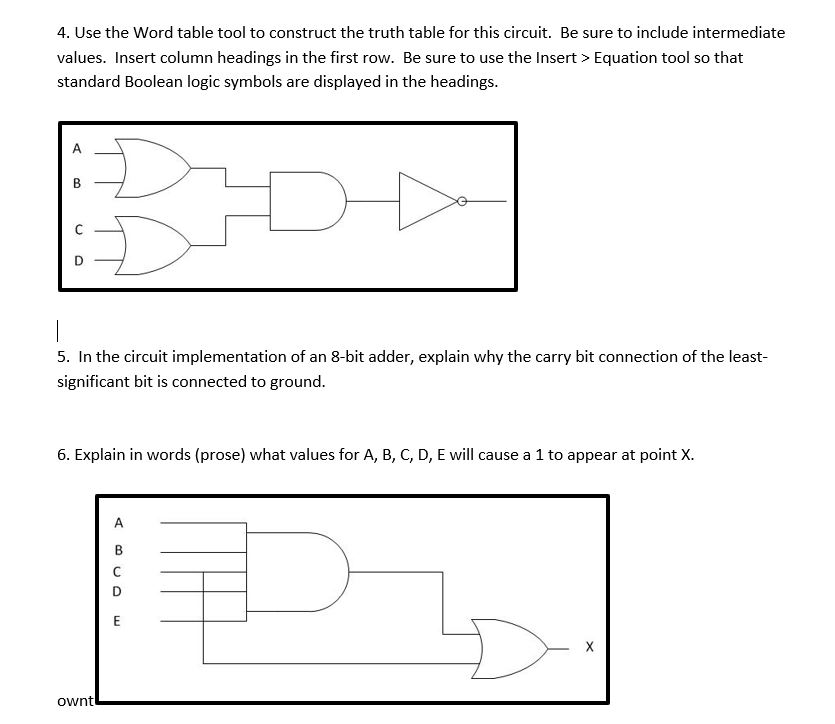 Solved 4. Use the Word table tool to construct the truth | Chegg.com