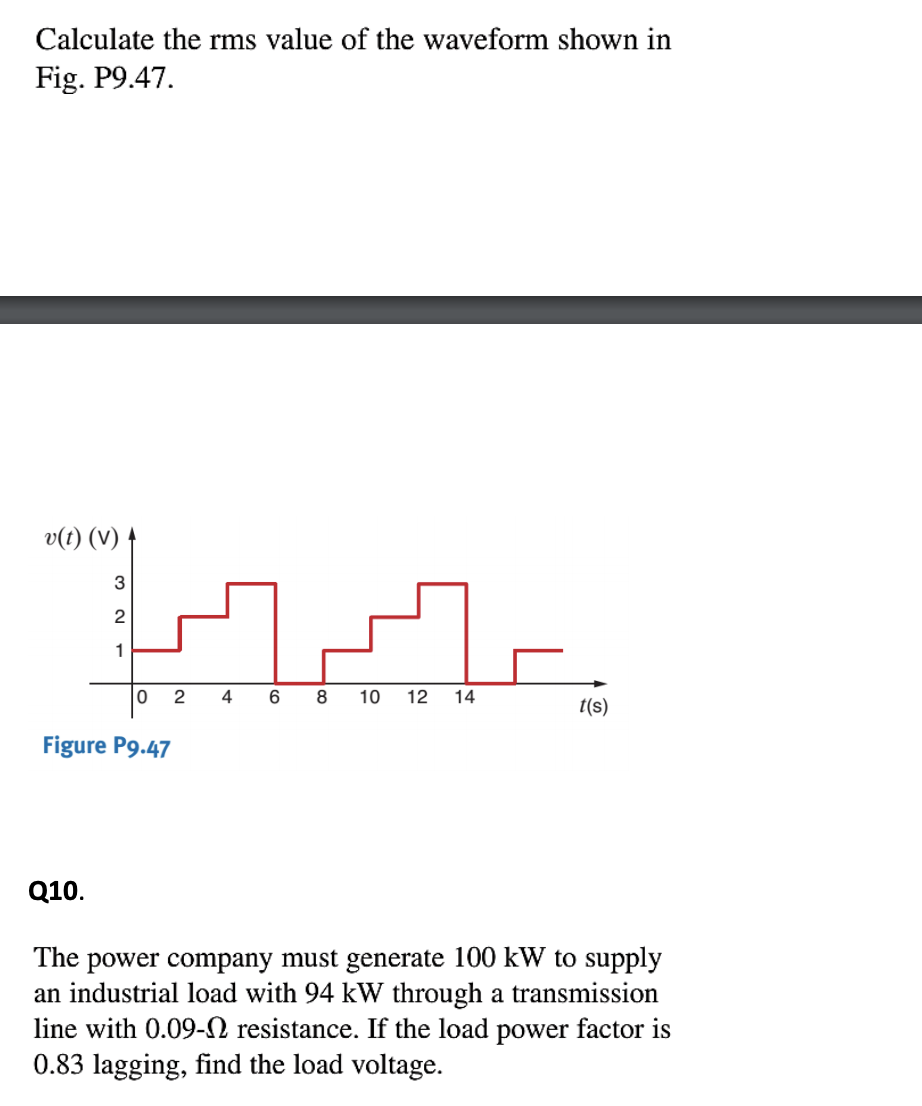 Solved Calculate the rms value of the waveform shown in Fig. | Chegg.com