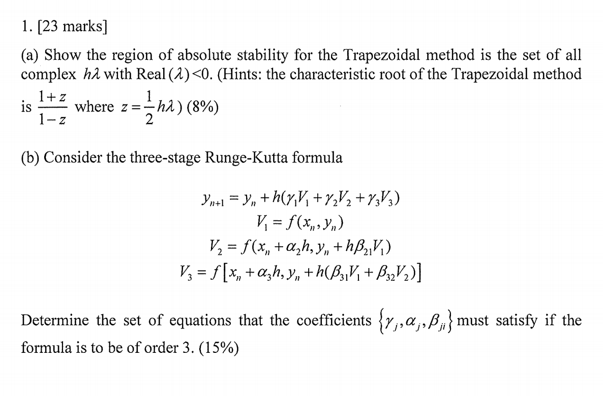 Solved 1. [23 marks] (a) Show the region of absolute | Chegg.com