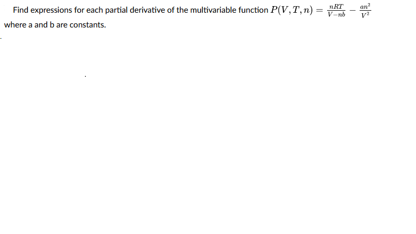 Solved Find expressions for each partial derivative of the | Chegg.com