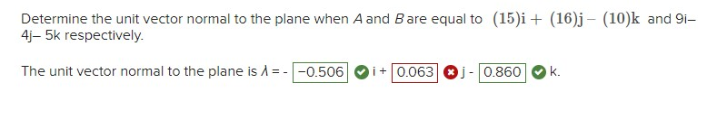 Solved Determine the unit vector normal to the plane when A | Chegg.com