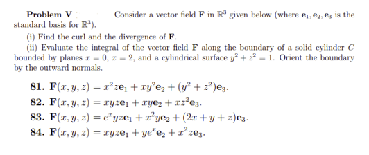 Solved Problem V Consider a vector field F in R3 given below | Chegg.com