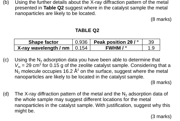 Solved Using the further details about the X-ray diffraction | Chegg.com