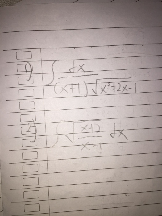 Solved Integral dx/(x + 1) Squareroot x^2 + 2x - 1 integral | Chegg.com