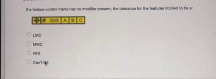 Solved f a feature control frame has no modifier present, | Chegg.com
