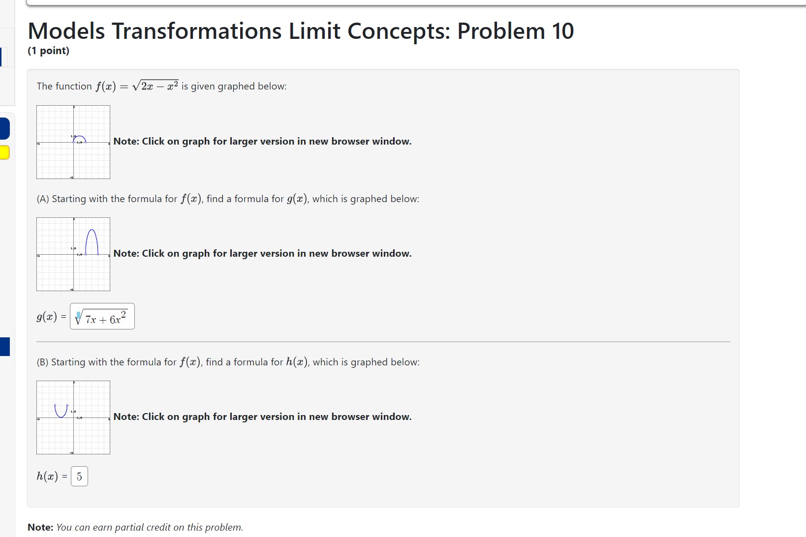 Solved Models Transformations Limit Concepts: Problem 10 (1 | Chegg.com