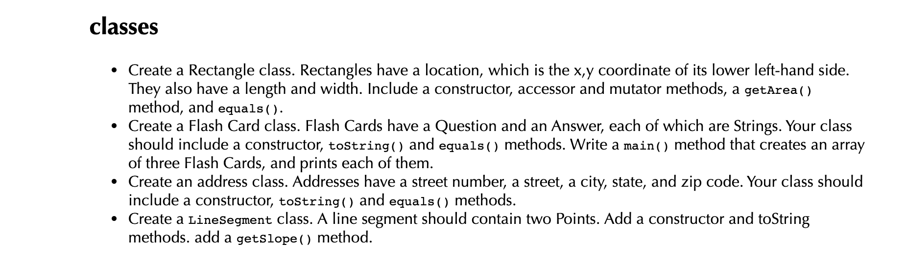 Solved classes Create a Rectangle class. Rectangles have a | Chegg.com