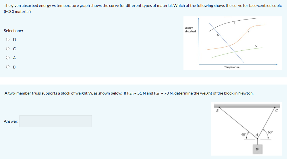 Solved The given absorbed energy vs temperature graph shows | Chegg.com