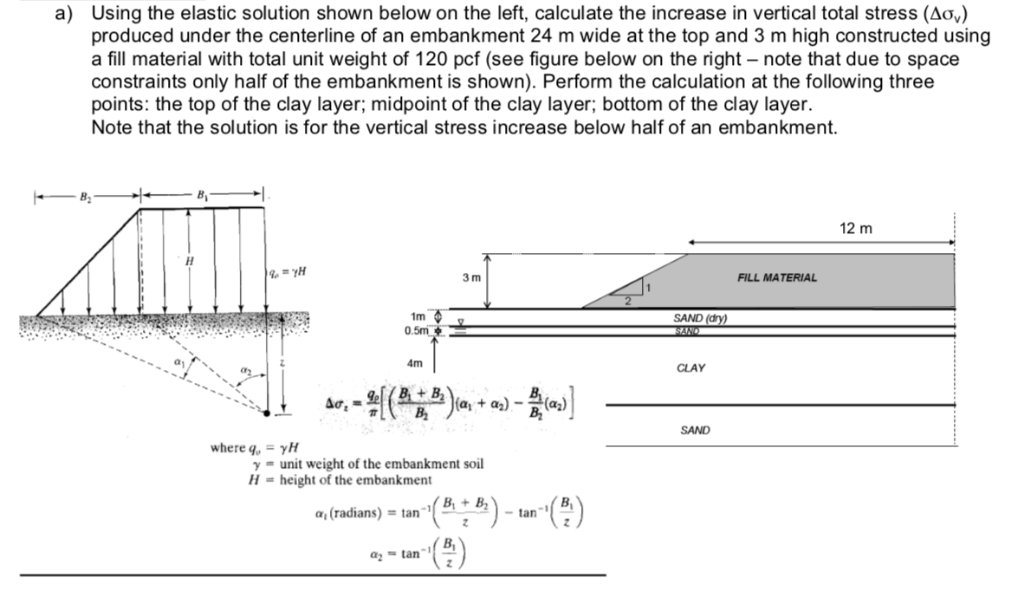 Solved a) Using the elastic solution shown below on the | Chegg.com