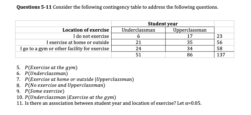 Solved Questions 5-11 Consider the following contingency | Chegg.com