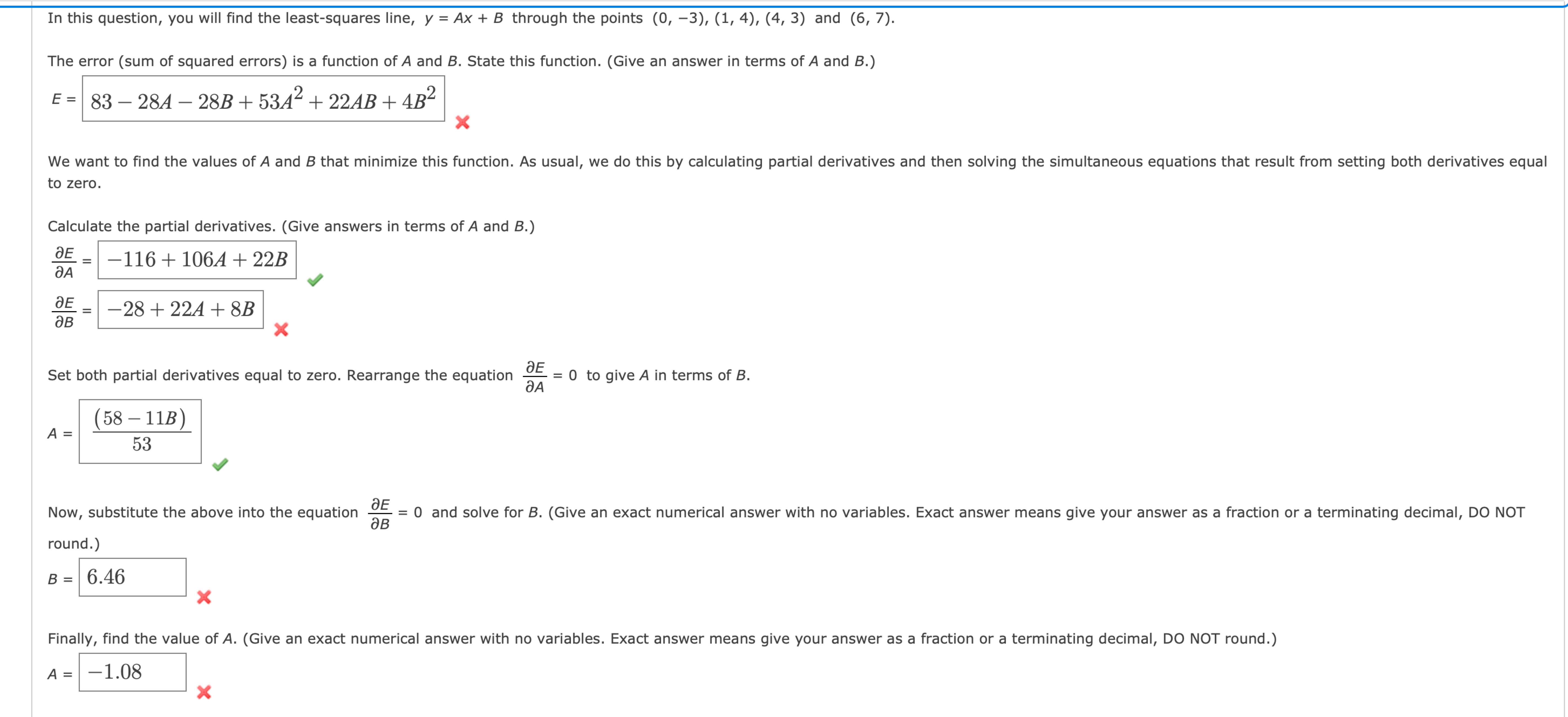 Solved In this question, you will find the least-squares | Chegg.com