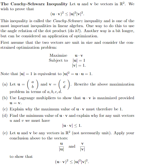 Solved How can we prove the inequality using optimization | Chegg.com