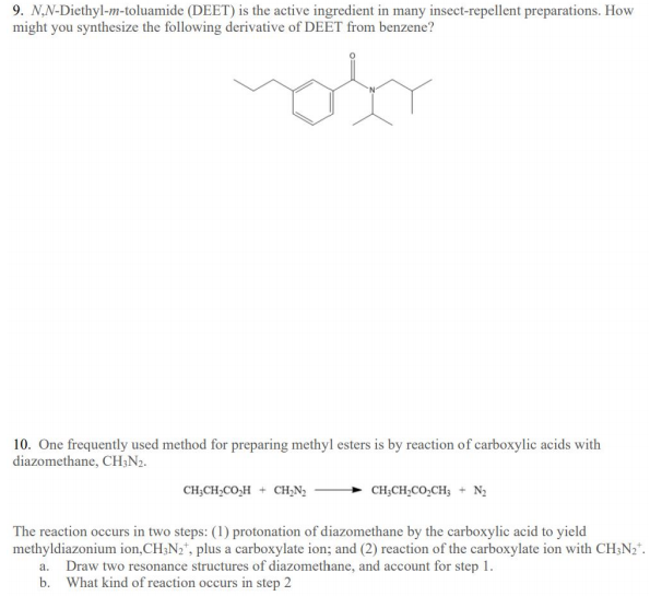 Solved 9. N.N-Diethyl-m-toluamide (DEET) is the active | Chegg.com
