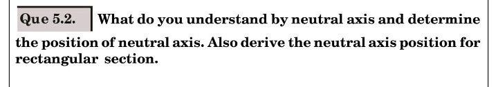 Solved Que 5.2. What do you understand by neutral axis and | Chegg.com