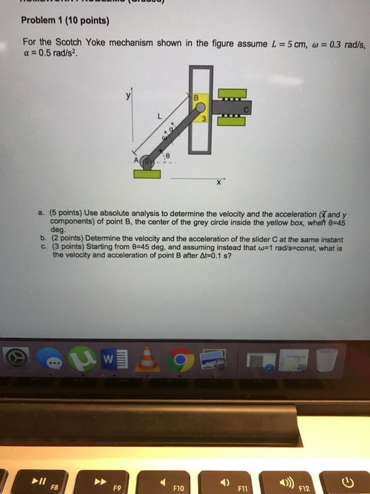 Solved Problem 1 (10 points) For the Scotch Yoke mechanism | Chegg.com