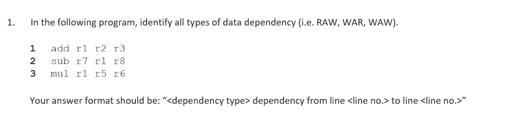 Solved 1. In the following program, identify all types of | Chegg.com