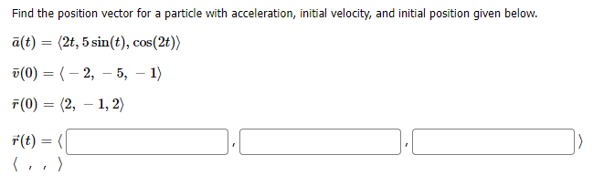 Solved Find the position vector for a particle with | Chegg.com