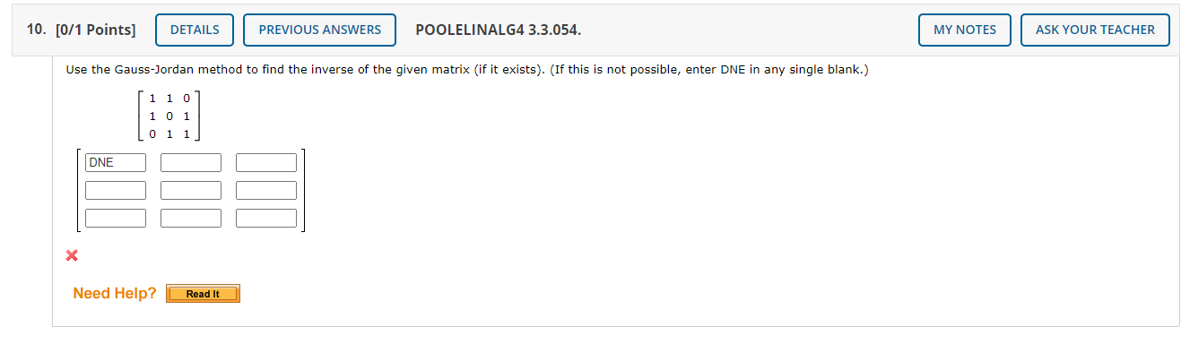 Solved 9. [0/1 Points] DETAILS PREVIOUS ANSWERS POOLELINALG4 | Chegg.com